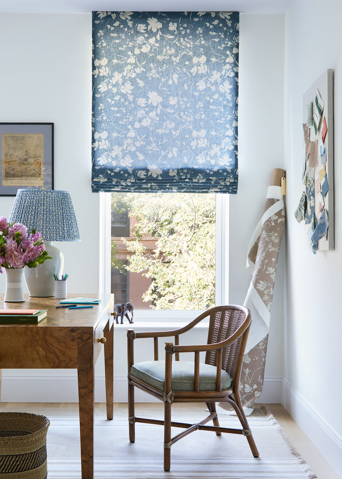 Courtyard Lake Flat Roman Shade | California Home+Design