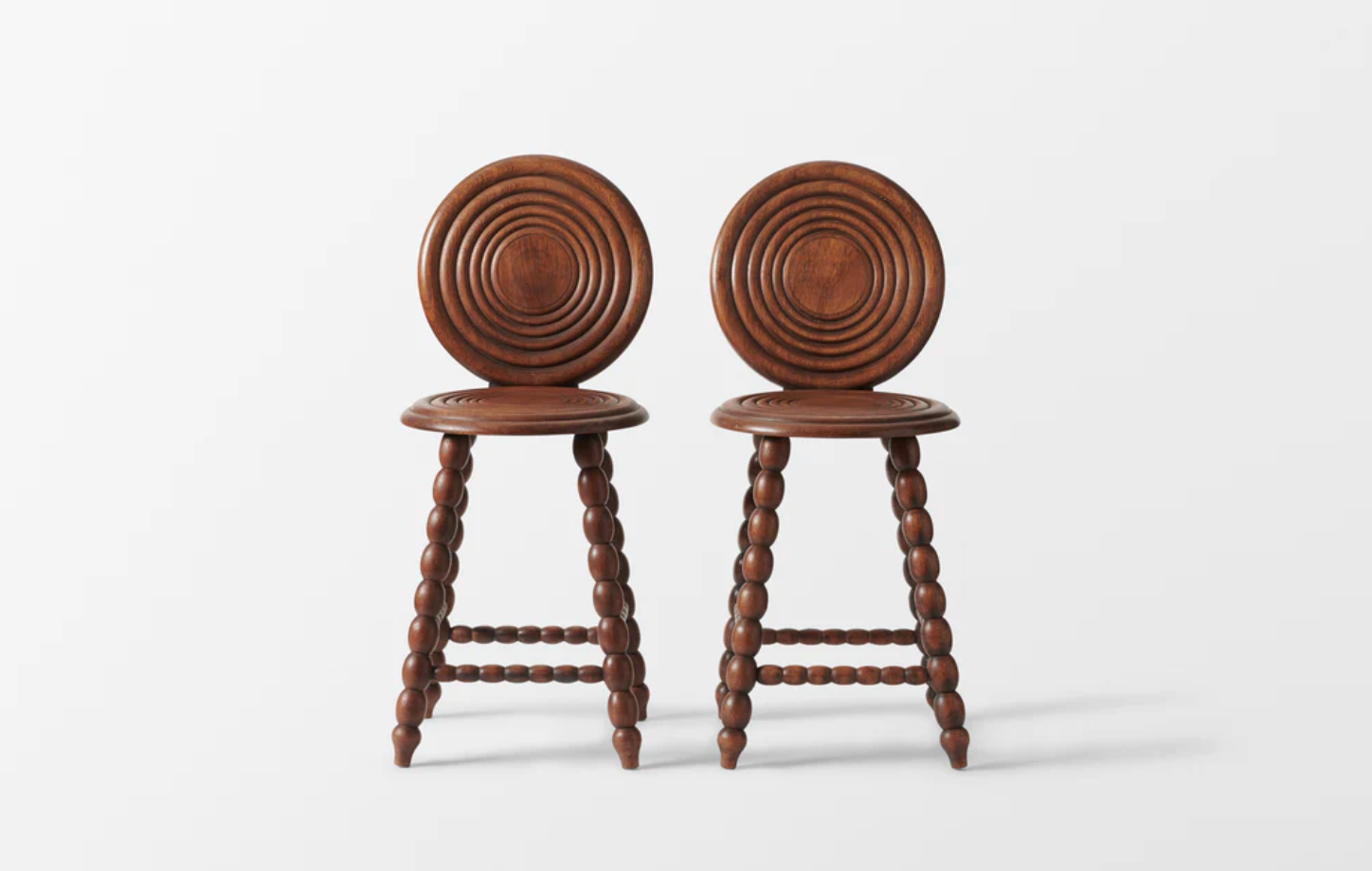 Antique Round Bobbin Leg Chairs | California Home+Design